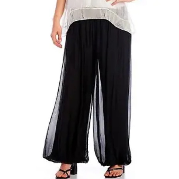 lola | Pants & Jumpsuits | Lola Made In Italy Black Wide Leg Palazzo ...